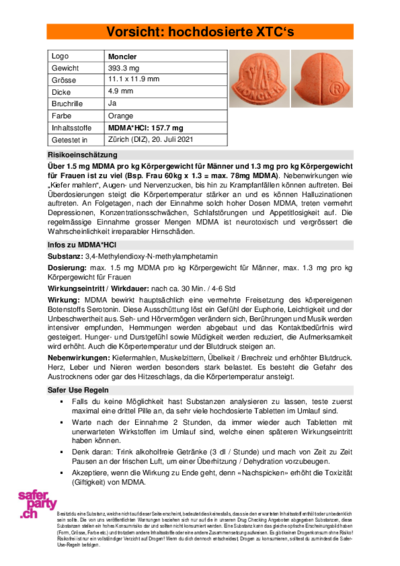 DrugsData.org (was EcstasyData): Test Details : Result #10844 - Moncler ...