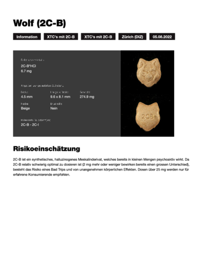 DrugsData.org (was EcstasyData): Test Details : Result #13803 - Wolf ...