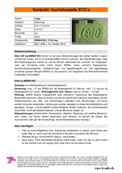 DrugsData.org (was EcstasyData): Test Details : Result #4802 - Lego, 4802